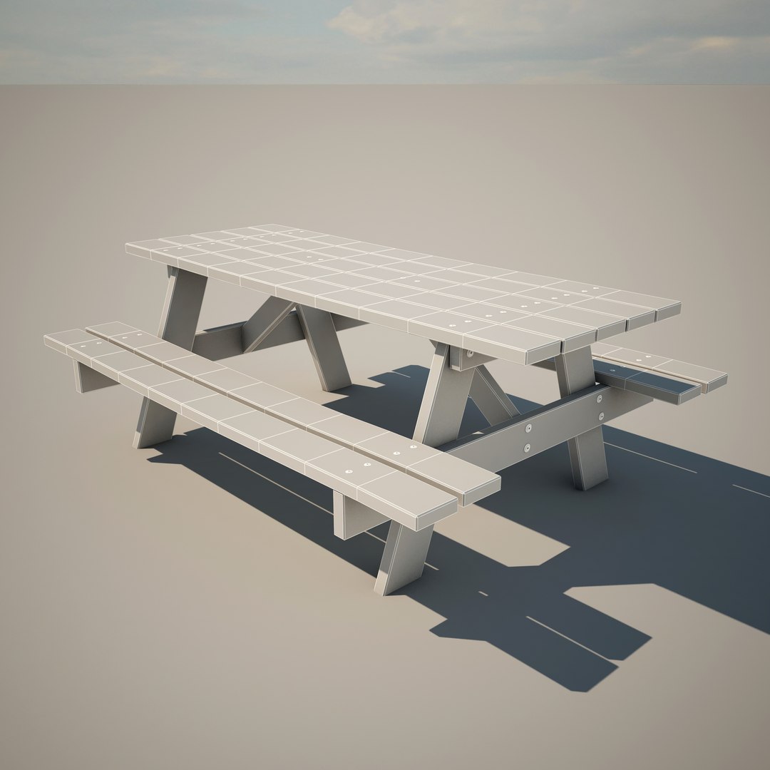 3d model park shelter tables