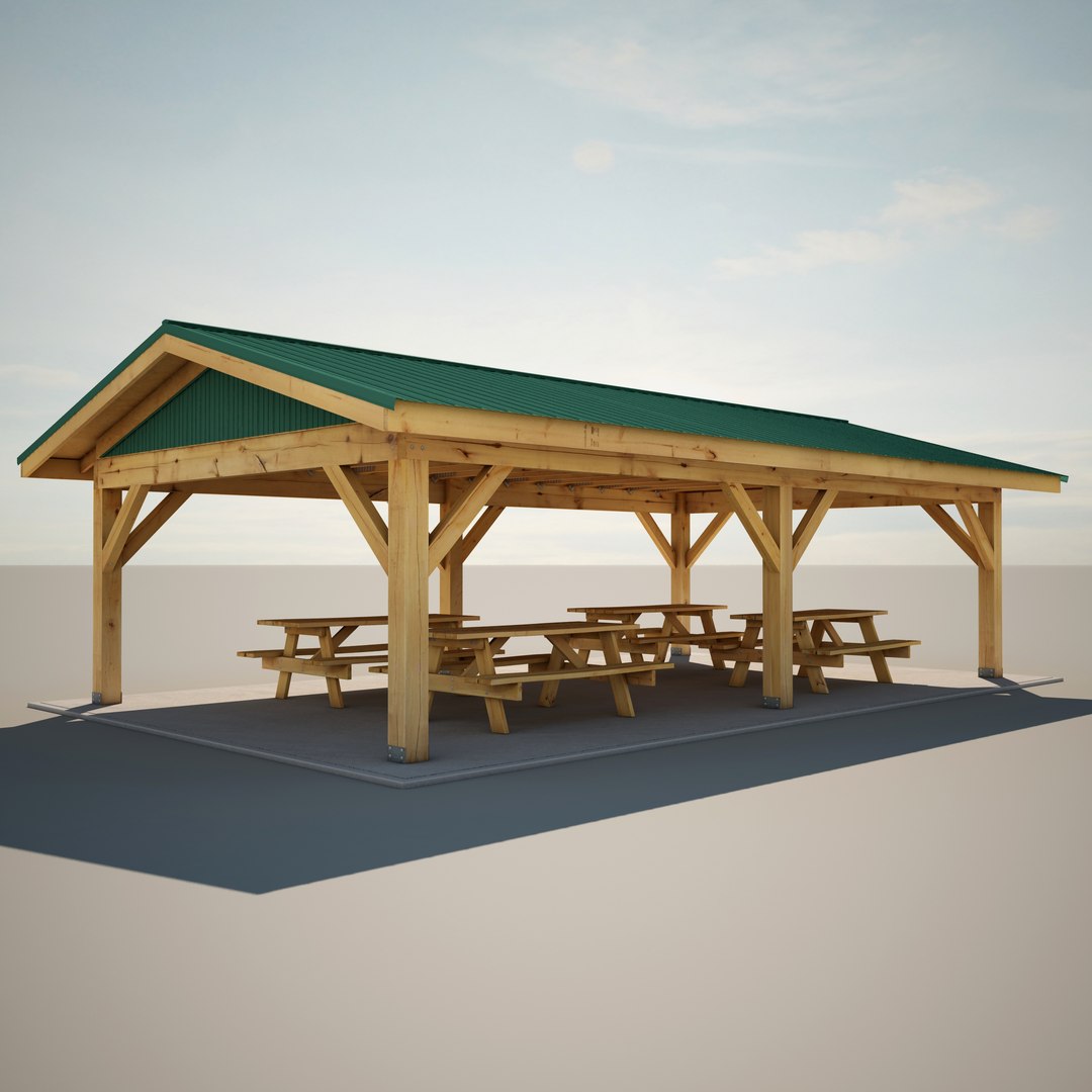 3d Model Park Shelter Tables