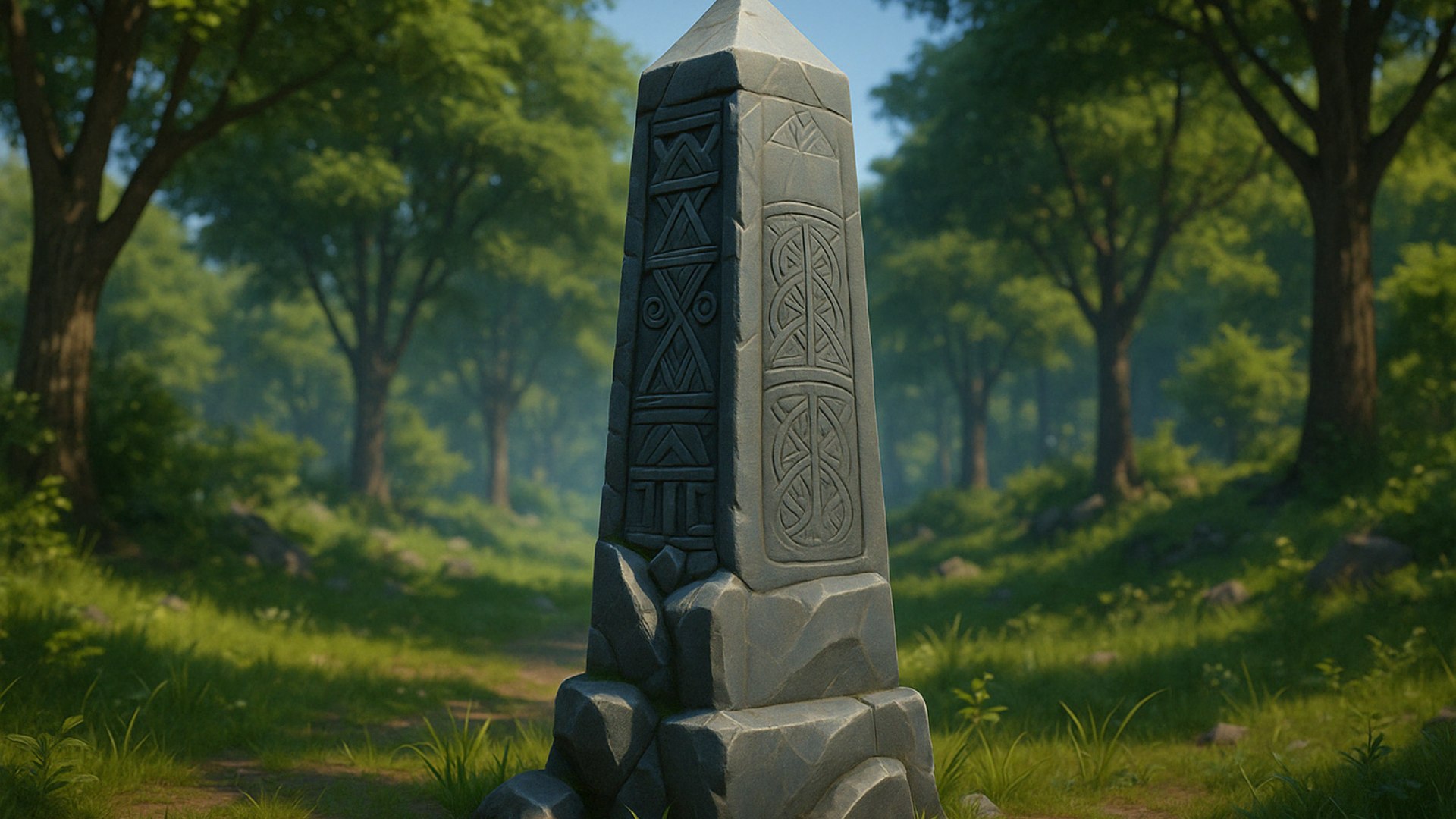 Stylized Game Ready Rune Stone Obelisk 3K Triangles Low Poly FBX OBJ ...
