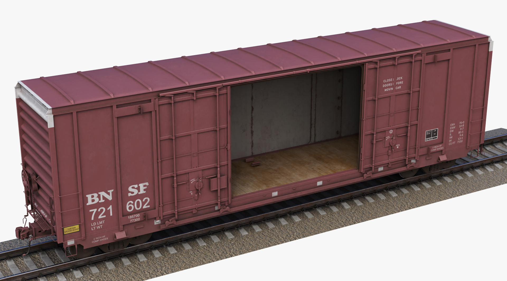 Railcars box car rail 3D model - TurboSquid 1461288