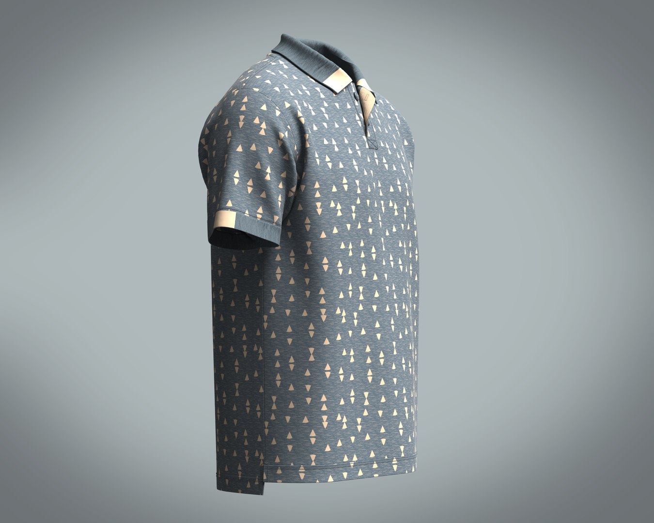 Mens Printed Polo Model - TurboSquid 1974548