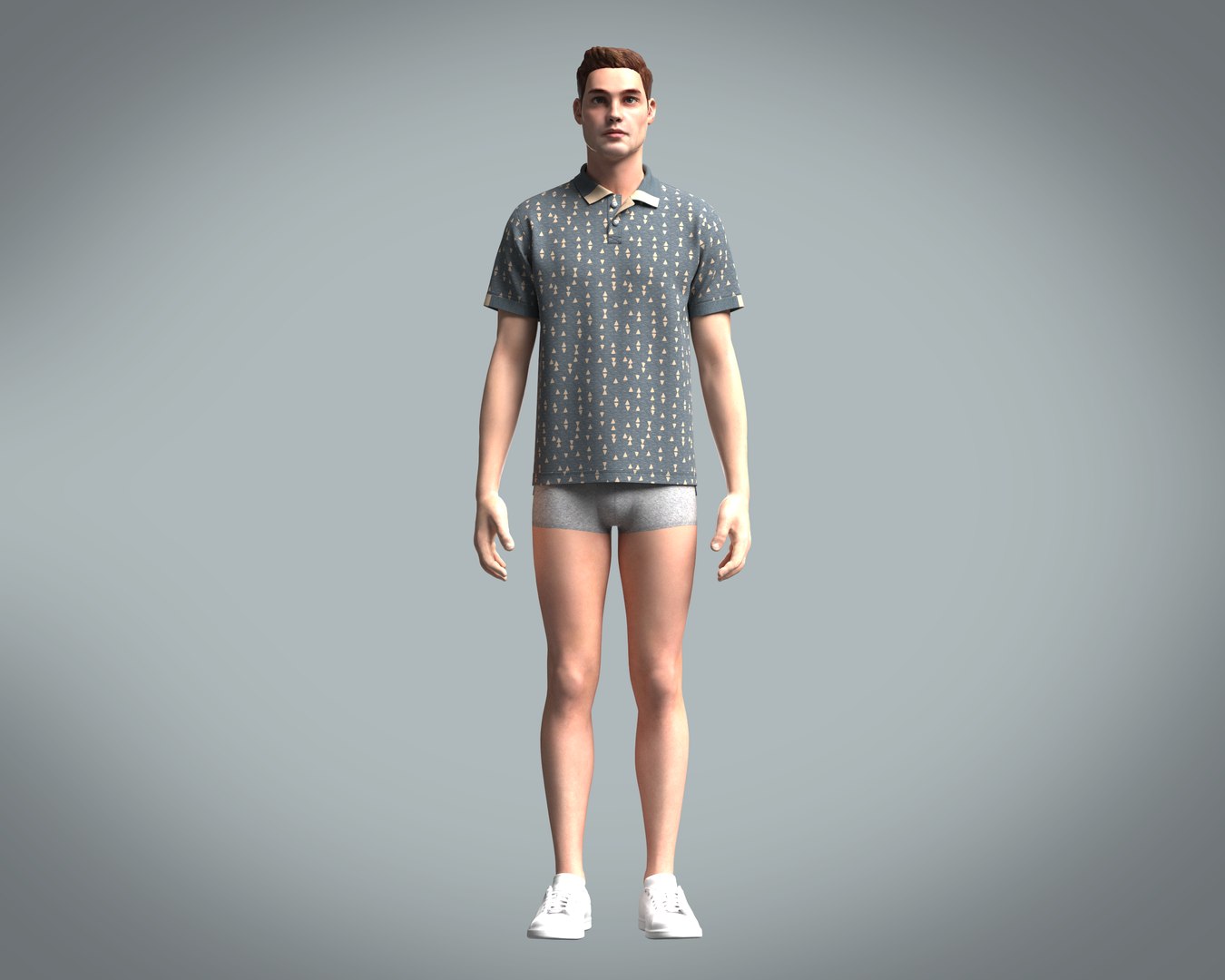 Mens Printed Polo Model - TurboSquid 1974548