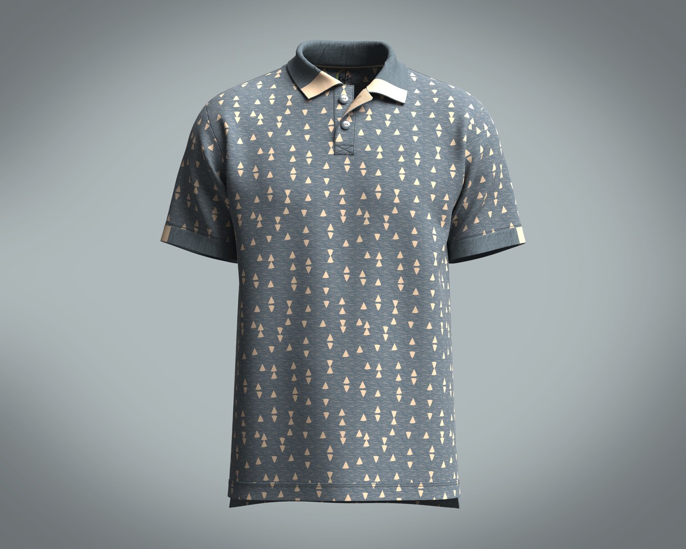 Mens Printed Polo Model - TurboSquid 1974548