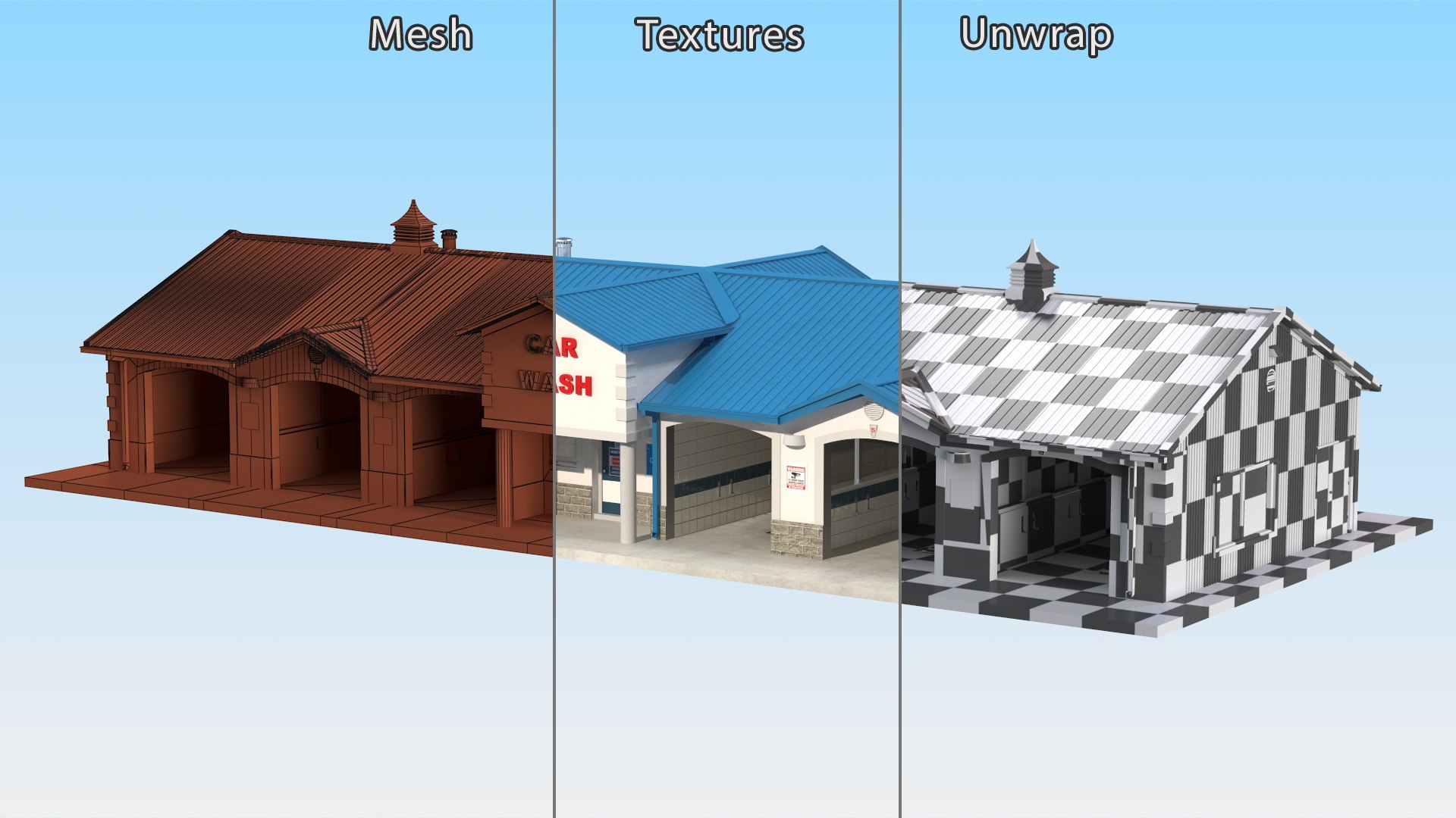 Simple Interior Car Wash Building Model - TurboSquid 2094591