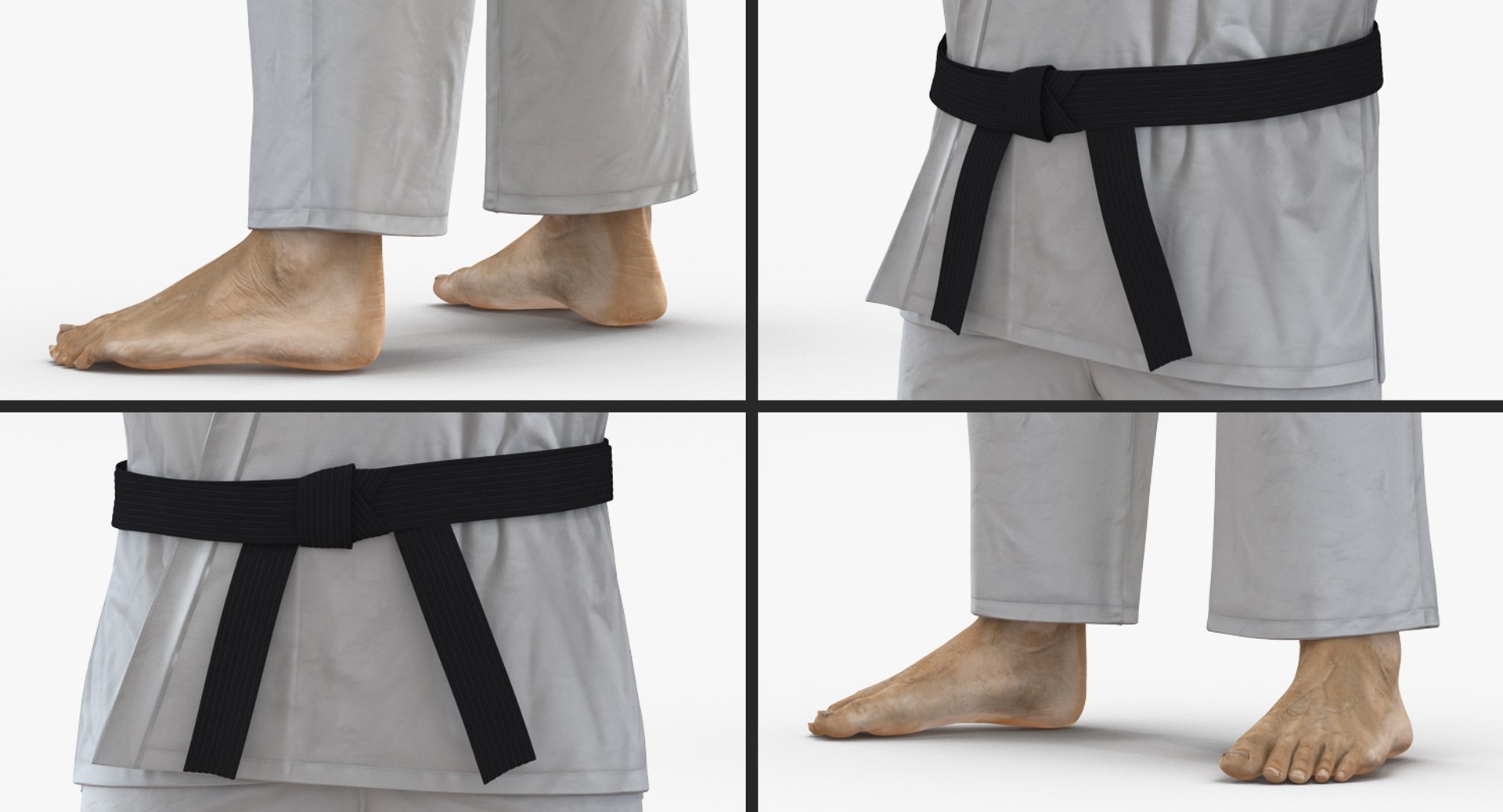 3d japanese karate fighter rigged model