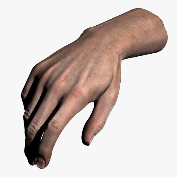 3d model male human hand rigged