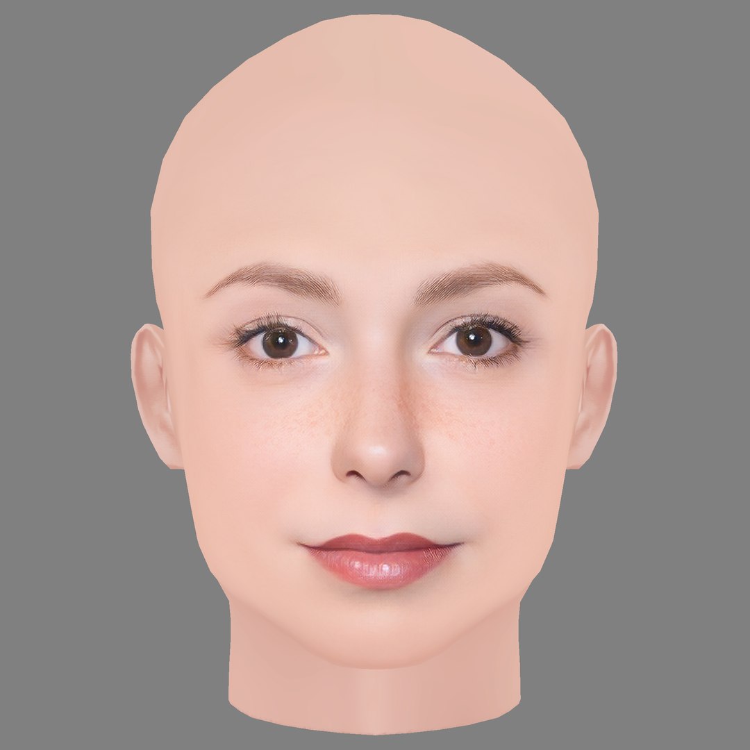 3D Natalia Tellez Head - No Hair - Low Poly Head For Game Model ...
