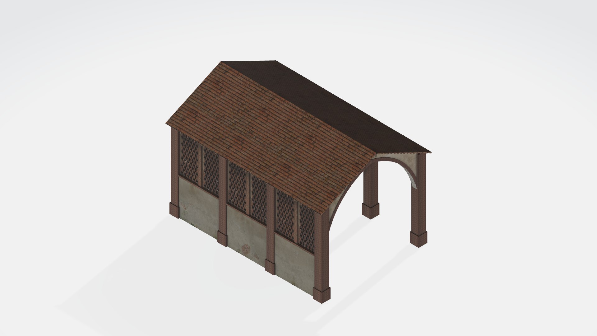 Old italian brick shed 3d 3D model - TurboSquid 2173162