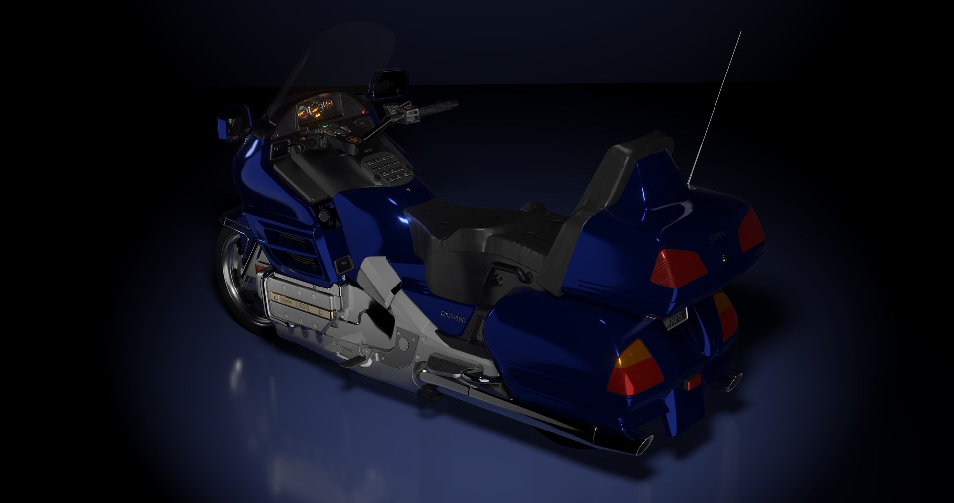 Honda Gold Wing Blue 3D Model - TurboSquid 1836440