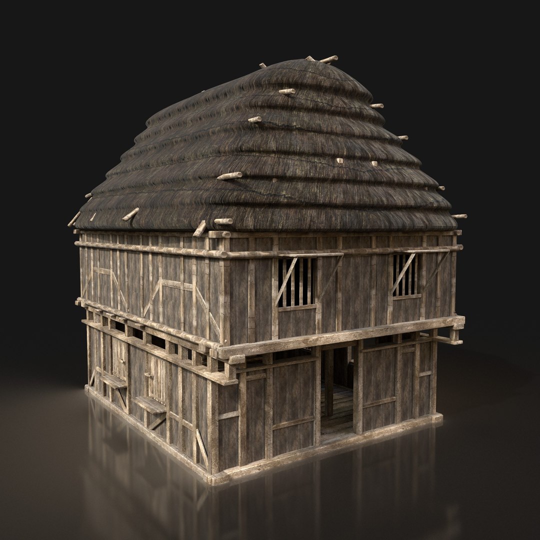 3D Model Ready Thatched Granary House Buildings - TurboSquid 1483341