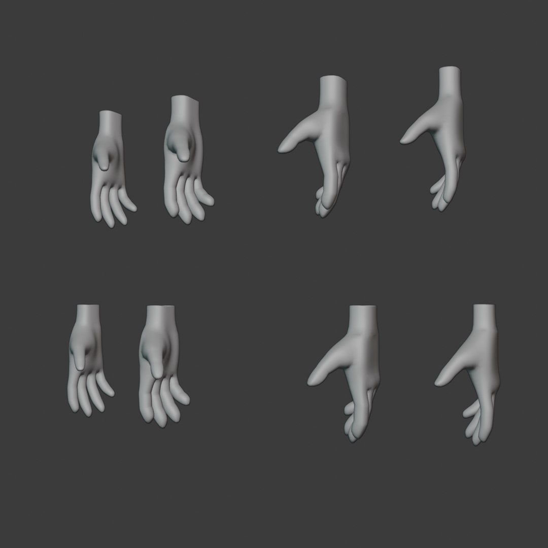 Stylized Base Hands 3D Model - TurboSquid 2224394