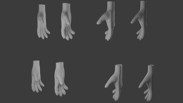 modelo 3d Manos base estilizadas - TurboSquid 2224394