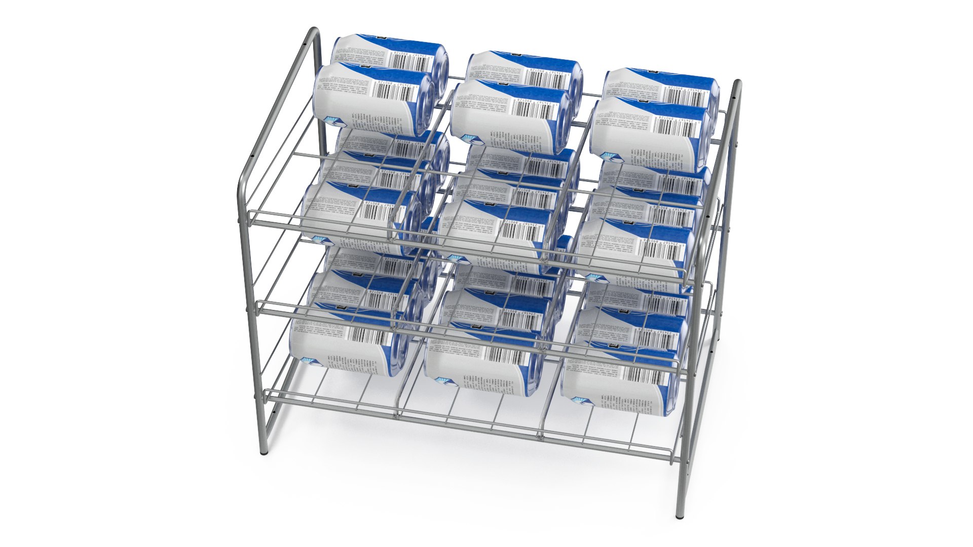 3D Can Rack Dispenser Chrome With Beer Cans And Price Tag Model ...
