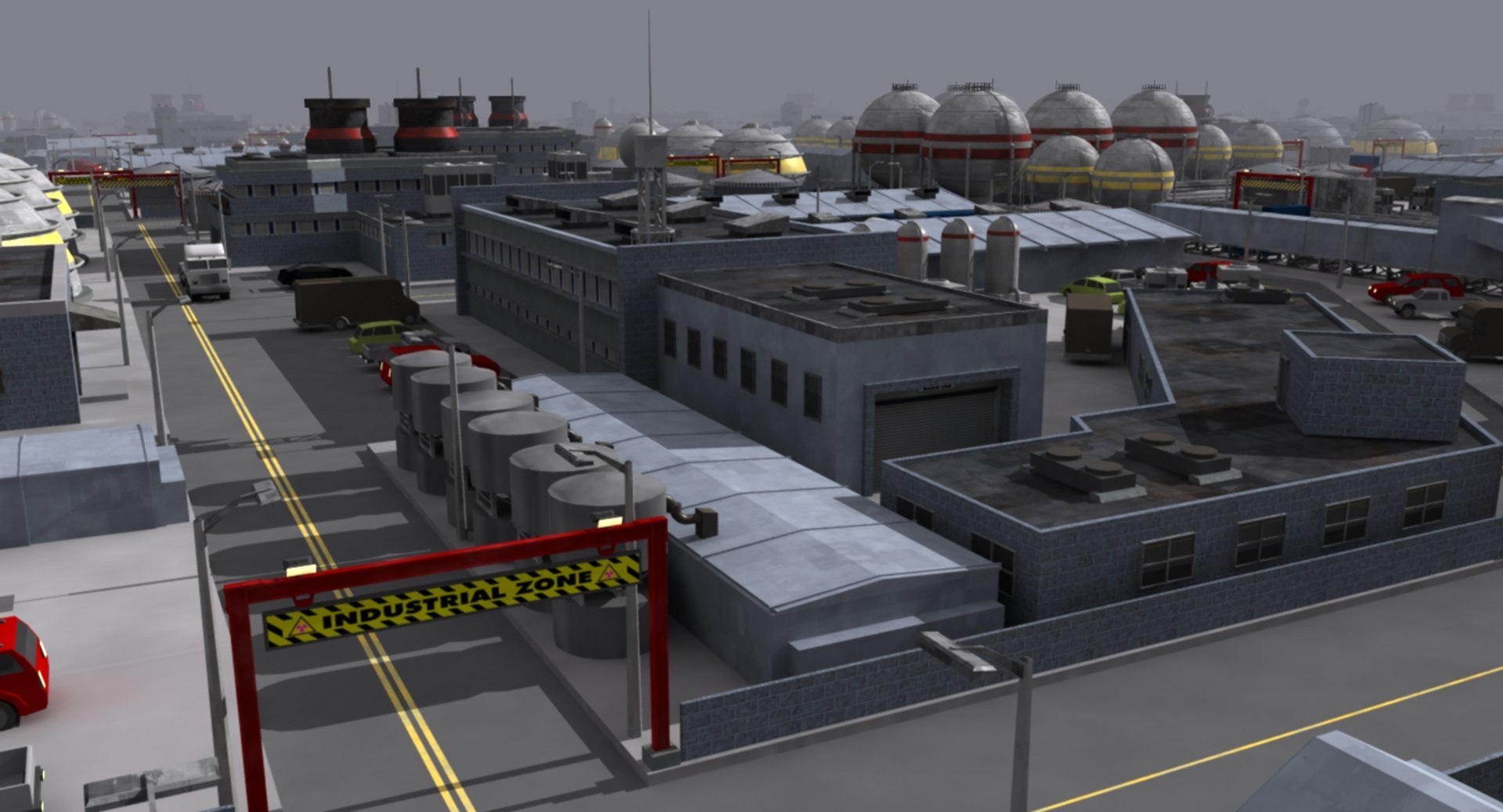 3d Modern Industrial Complex City