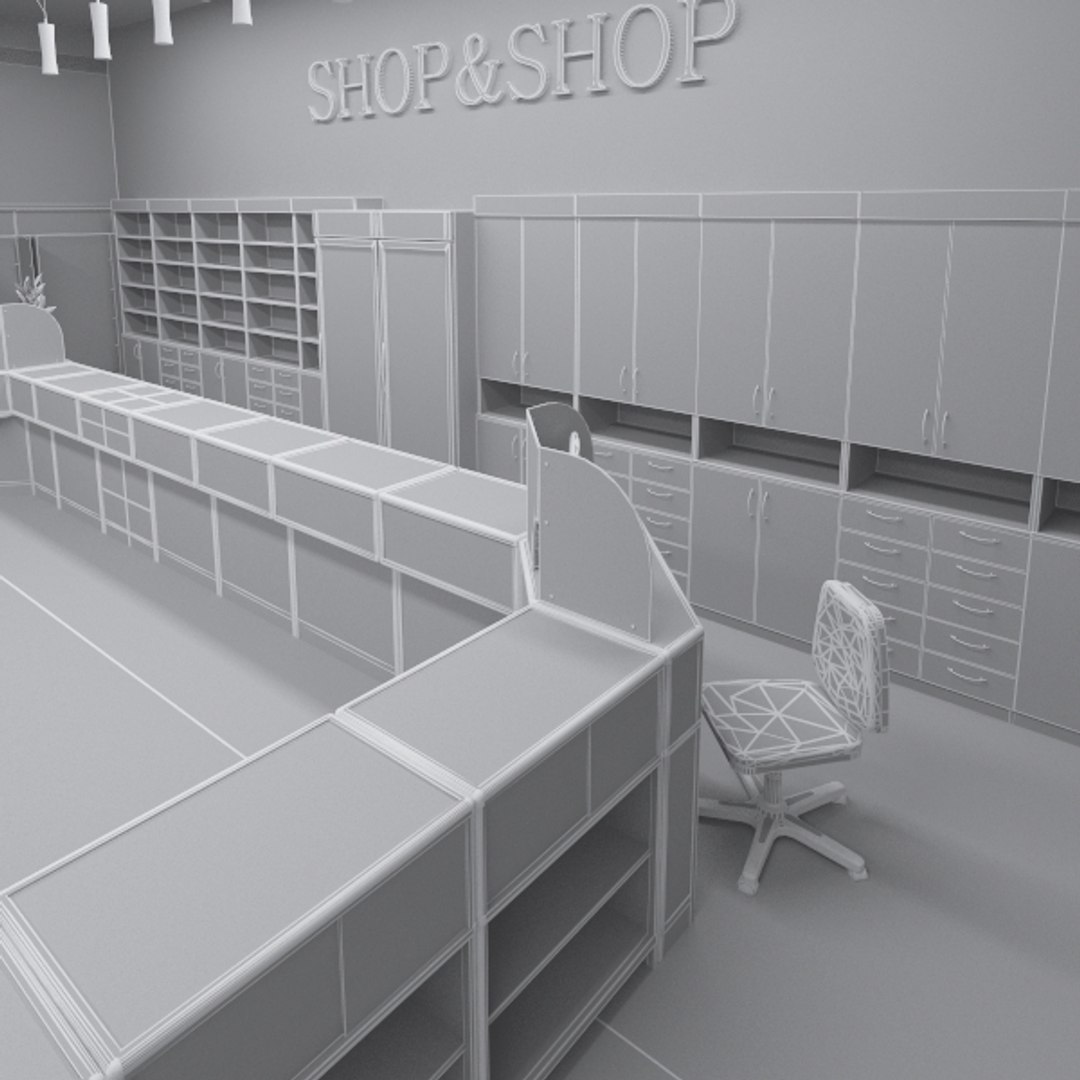 3d Model Modern Shop