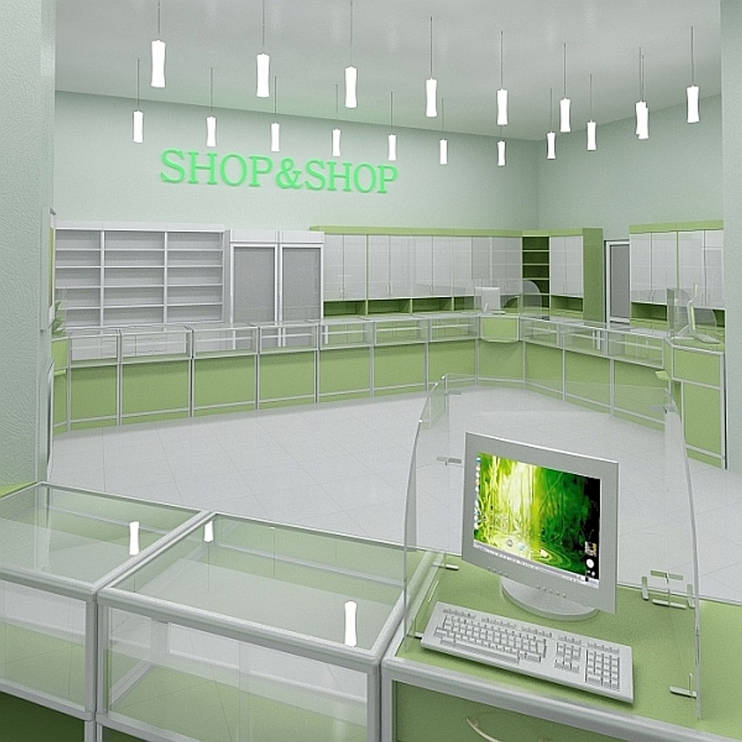 3d Model Modern Shop