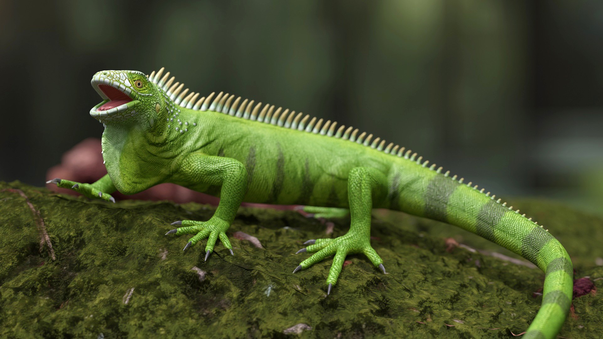 3D Iguana Reptile Creature Rigged For Cinema 4D Model - TurboSquid 2381277