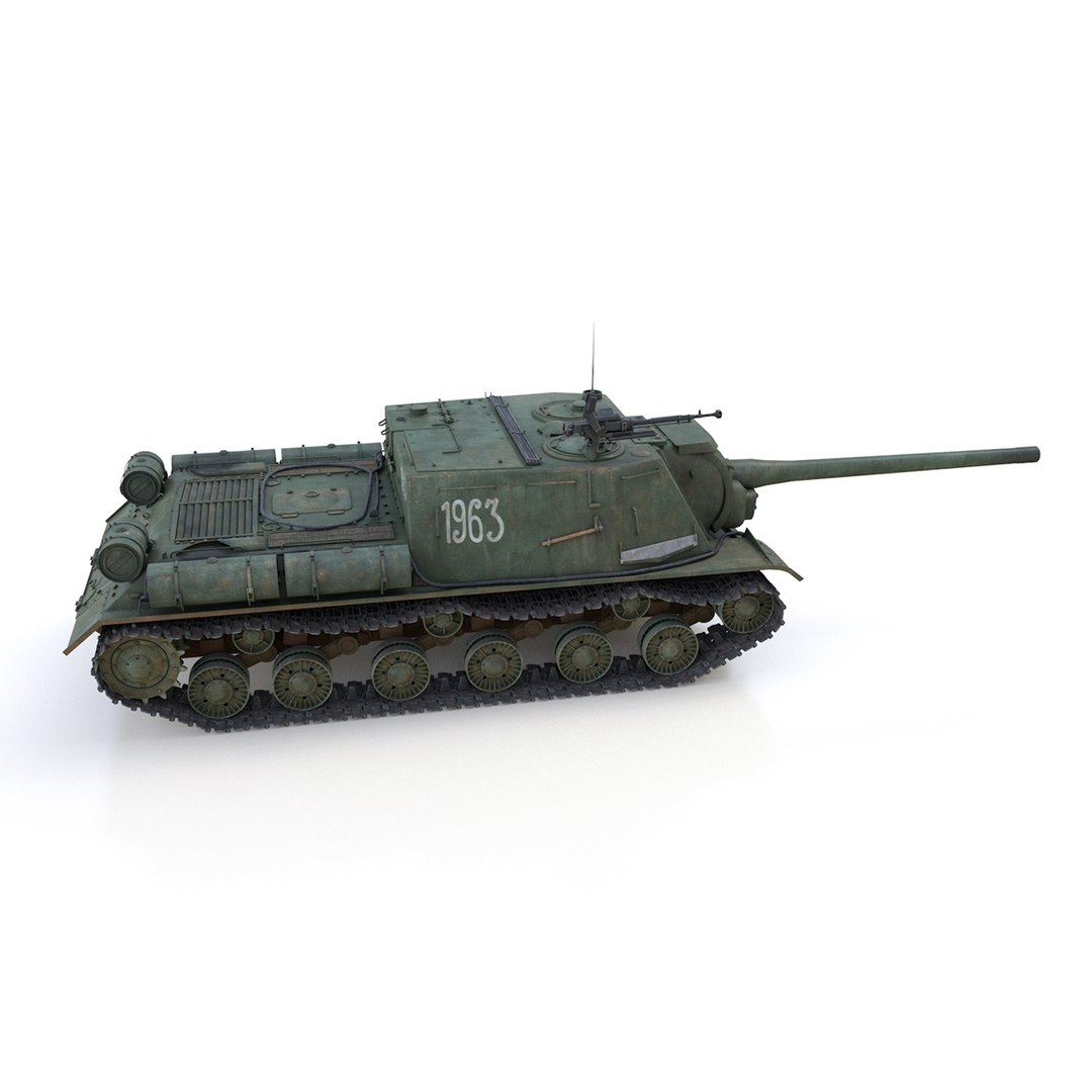 3d isu-122 - soviet self-propelled model