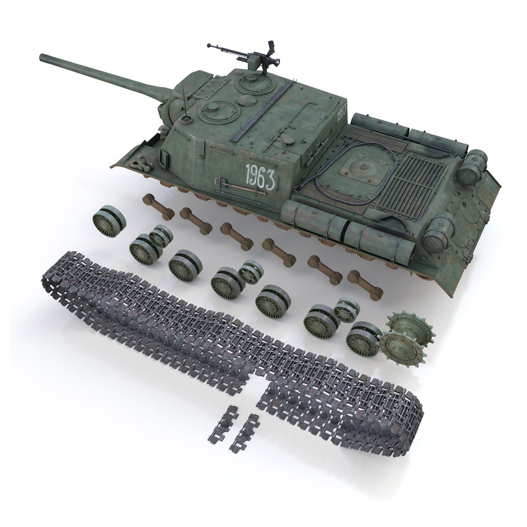 3d isu-122 - soviet self-propelled model