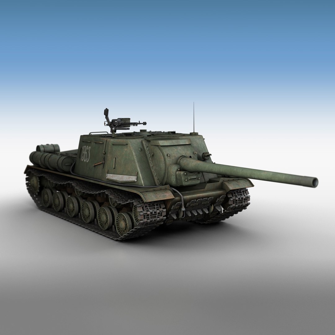 3d isu-122 - soviet self-propelled model