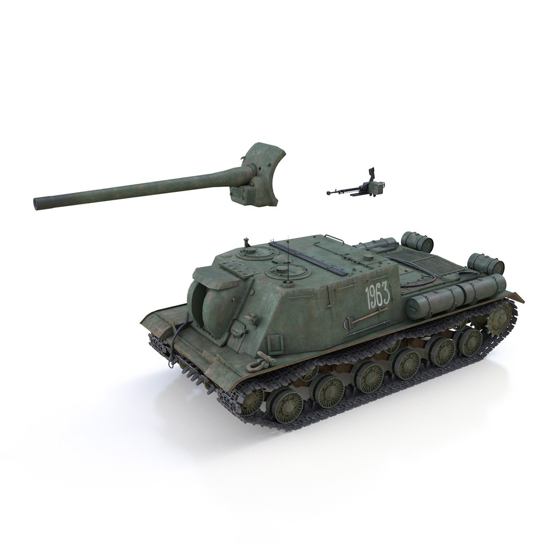 3d isu-122 - soviet self-propelled model