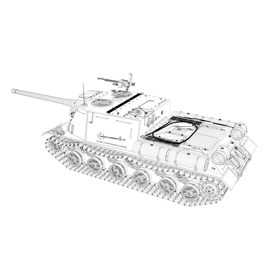 3d isu-122 - soviet self-propelled model