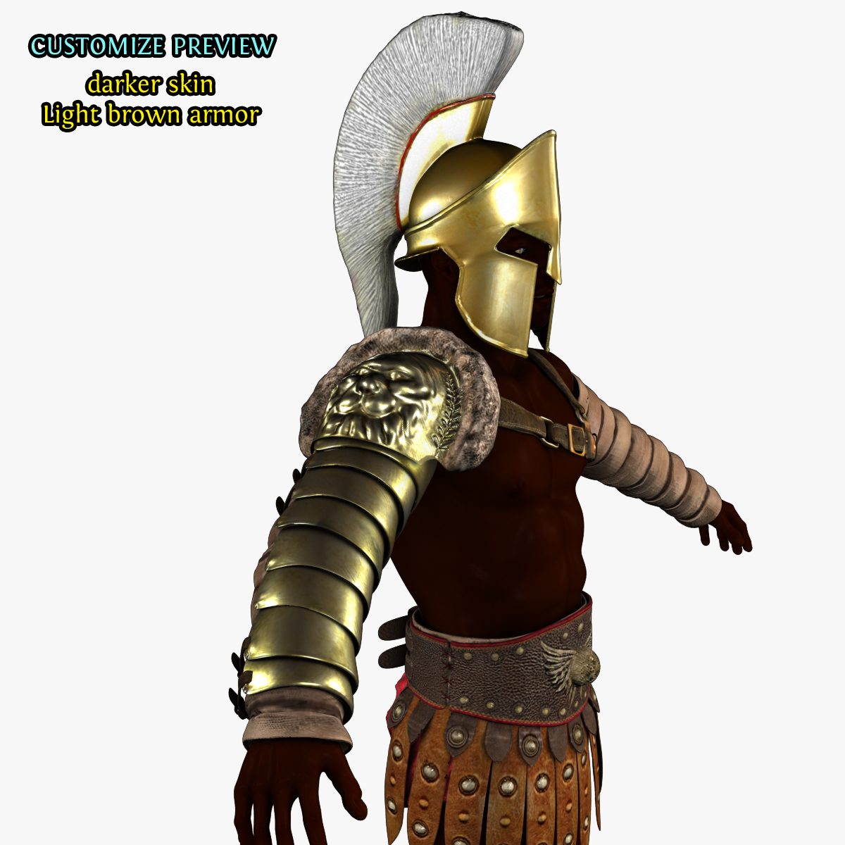 3d model roman gladiator armor set