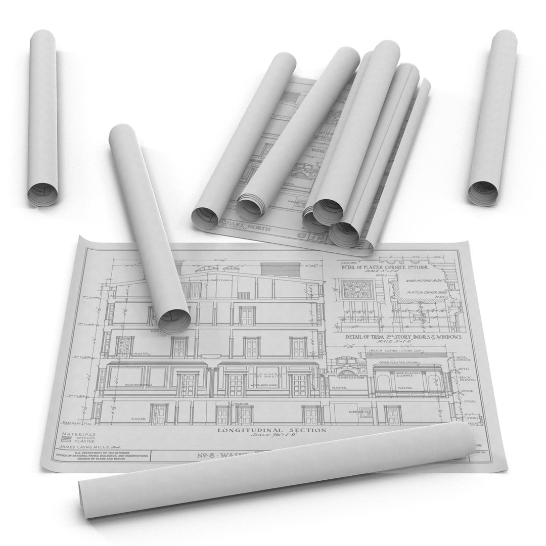 House Blueprints Set 3d Model