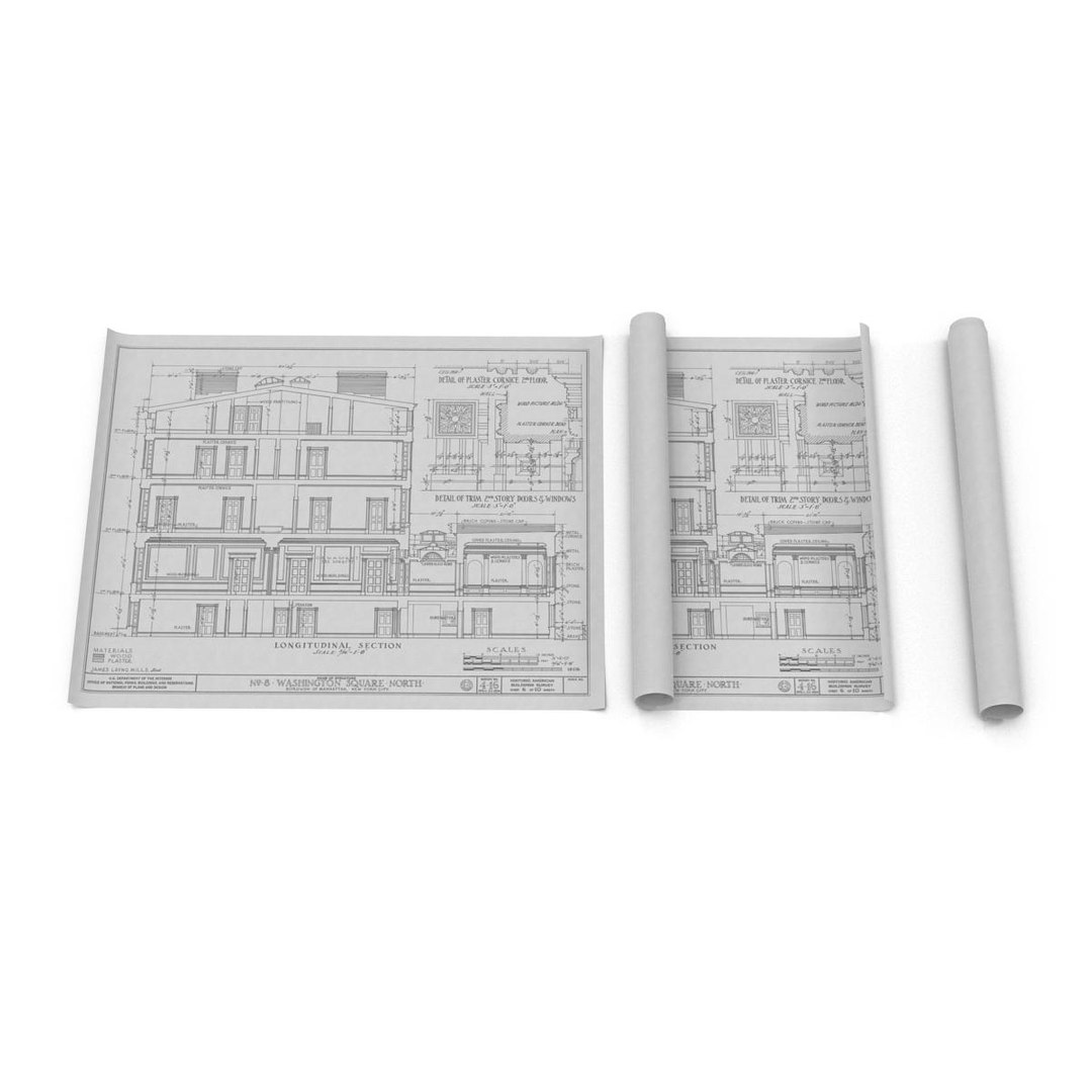House Blueprints Set 3d Model