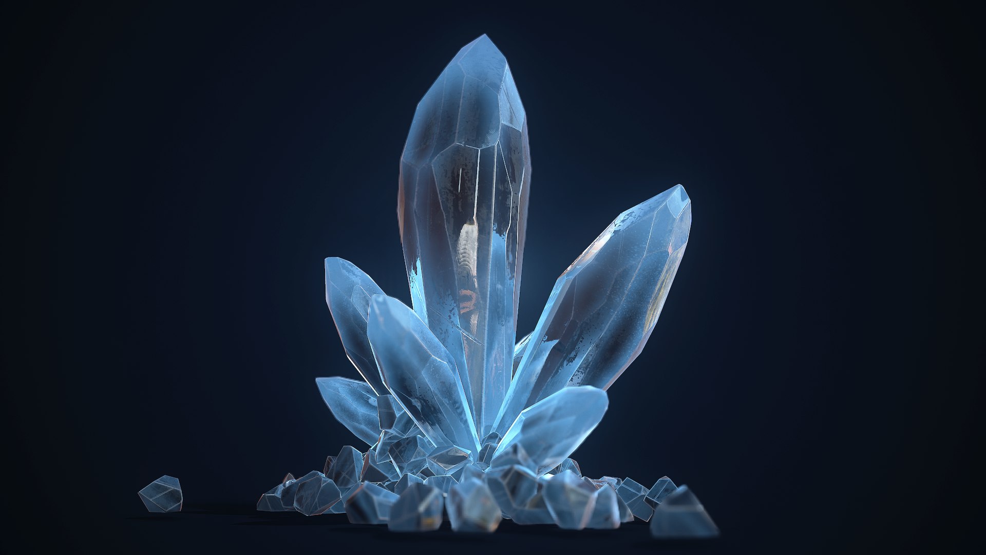 Crystal Rock 1 Blue 3D - TurboSquid 2134289