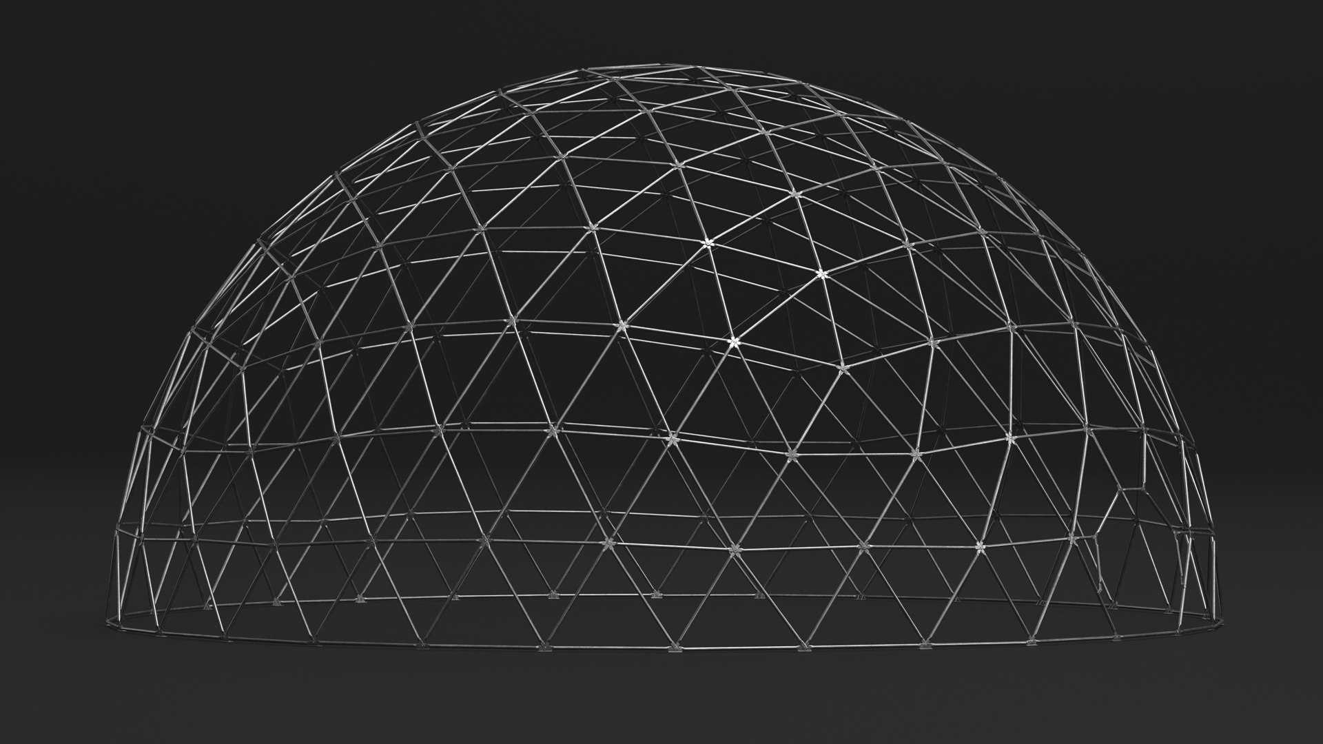 Hemisphere Geodesic Metal Construction Model - TurboSquid 2247434