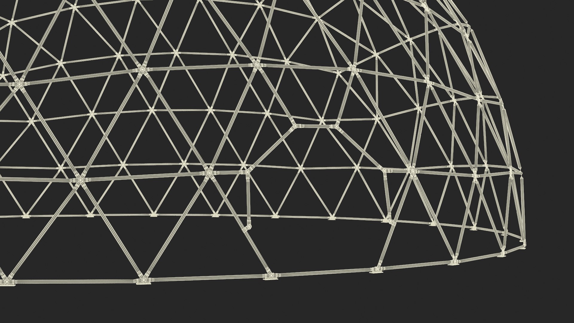 Hemisphere Geodesic Metal Construction Model - TurboSquid 2247434