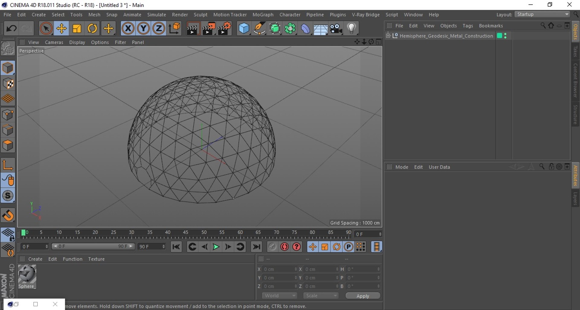 Hemisphere Geodesic Metal Construction Model - TurboSquid 2247434