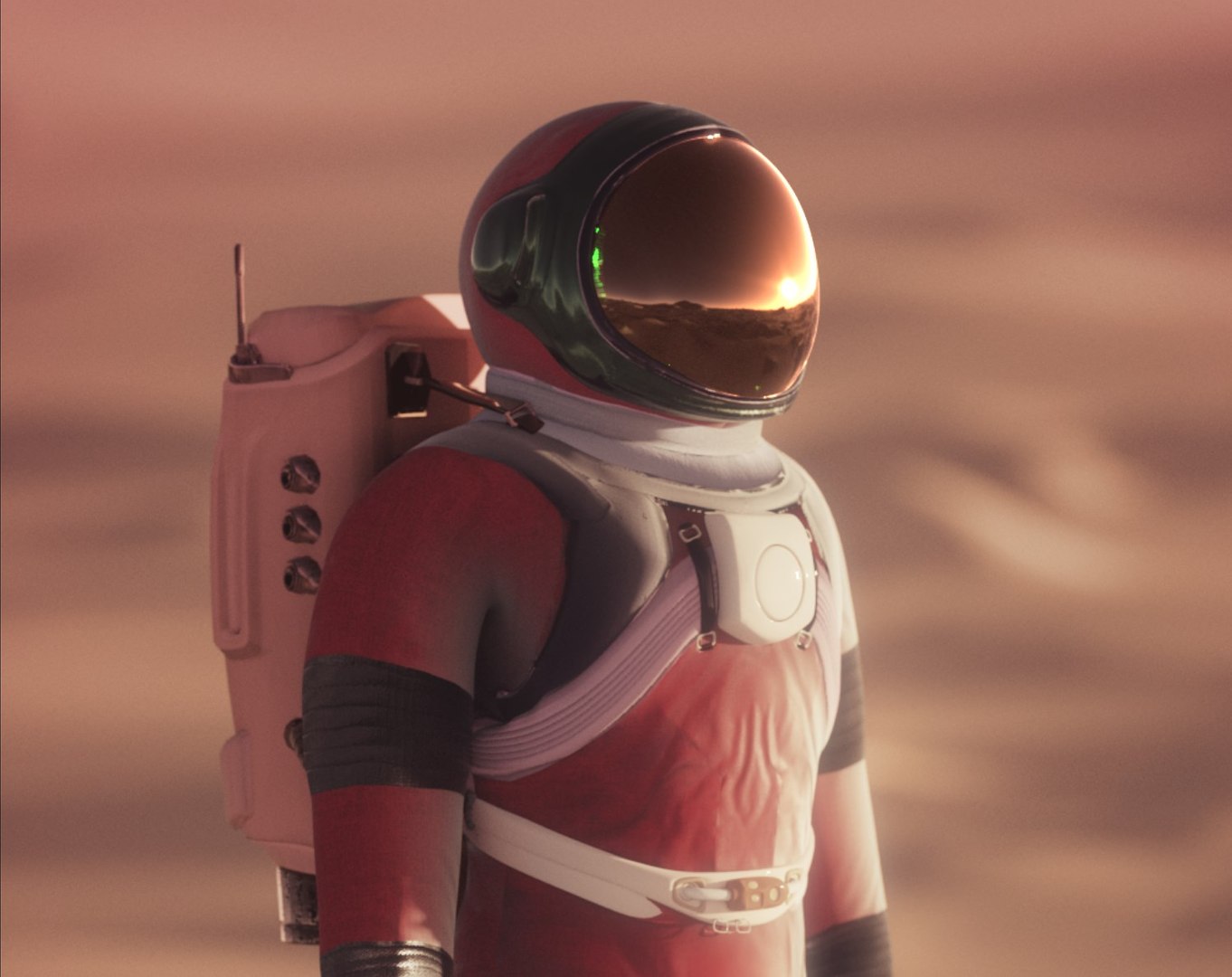 MARS Astronaut Rigged Animated Realistic With Environment 3D Model ...