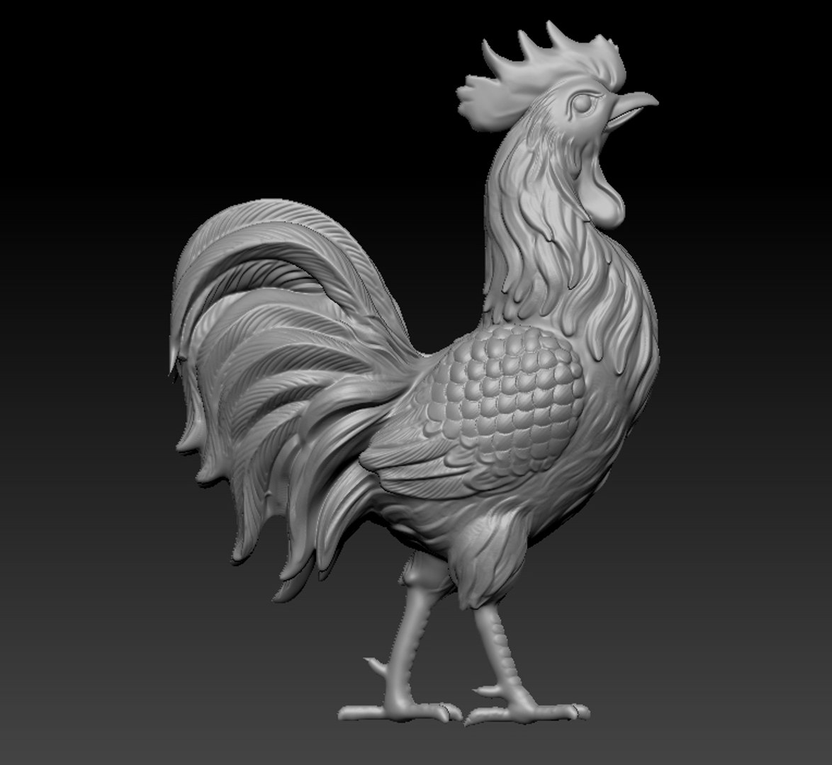 Rooster Statue Print Model - TurboSquid 1523373