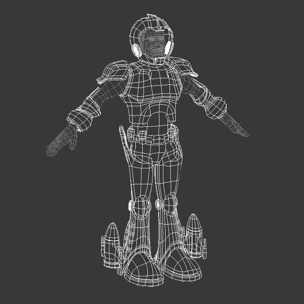 3d spaceman cartoon man model