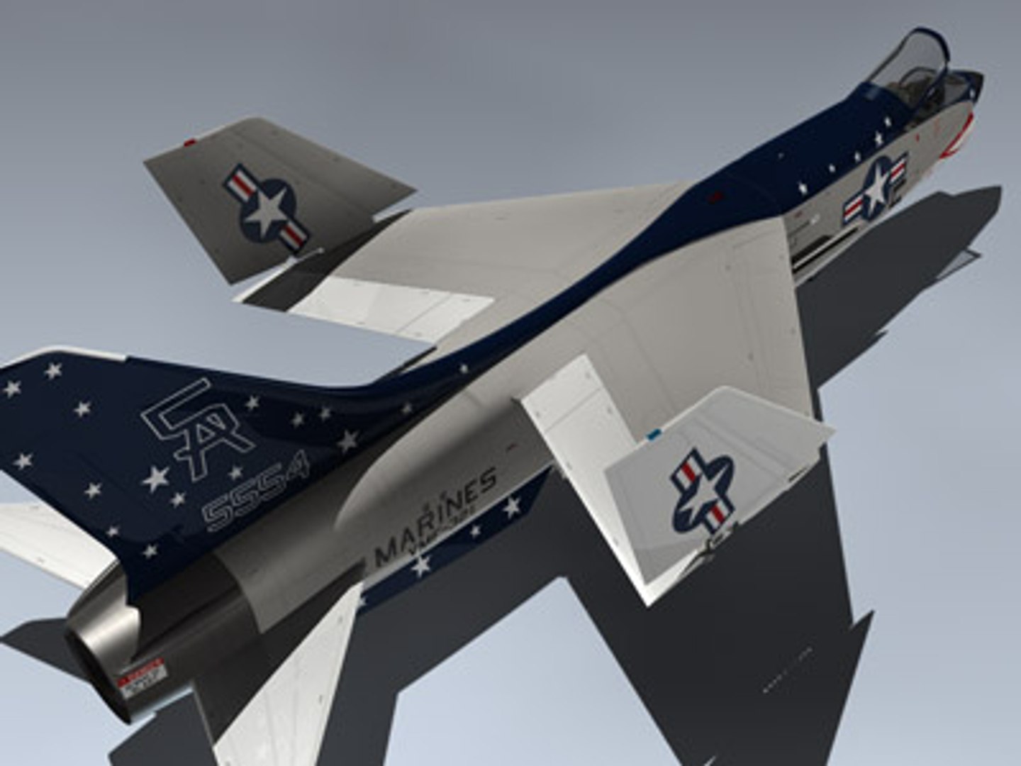 3d F-8k Crusader Vmf-321 Fighter
