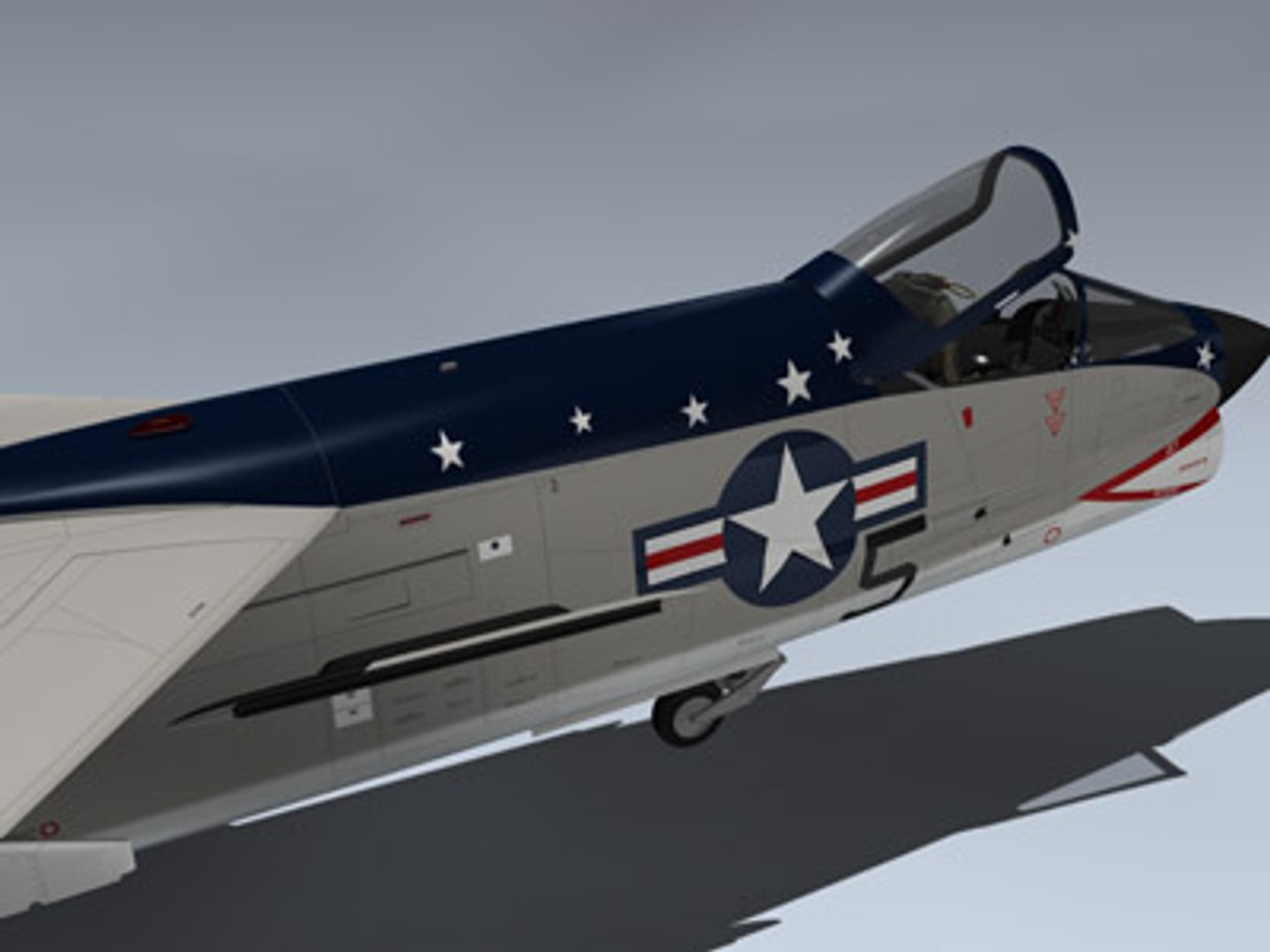 3d F-8k Crusader Vmf-321 Fighter