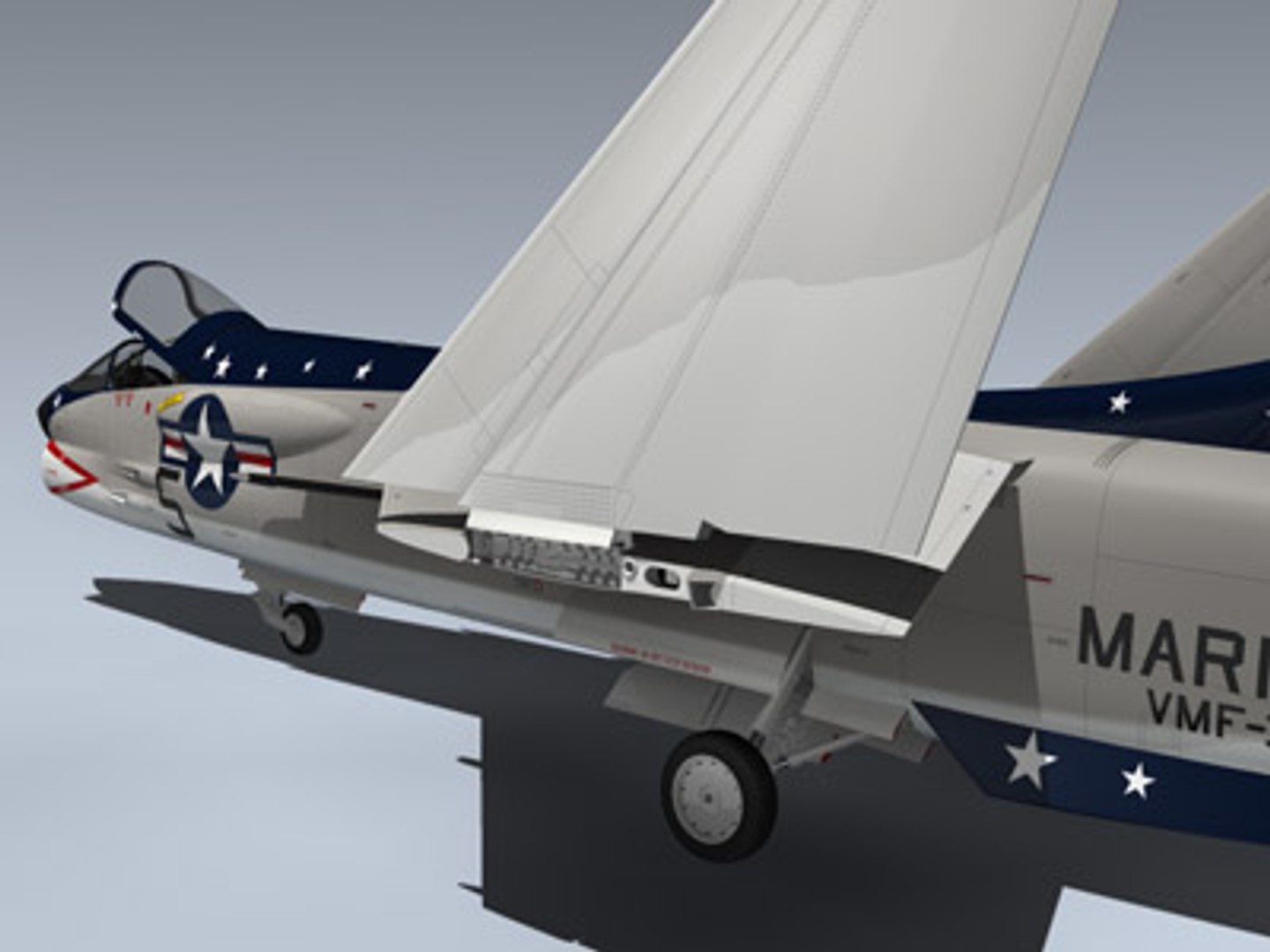 3d F-8k Crusader Vmf-321 Fighter