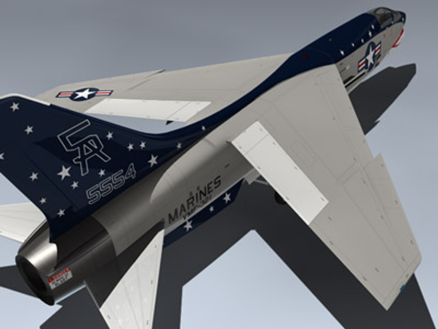 3d F-8k Crusader Vmf-321 Fighter