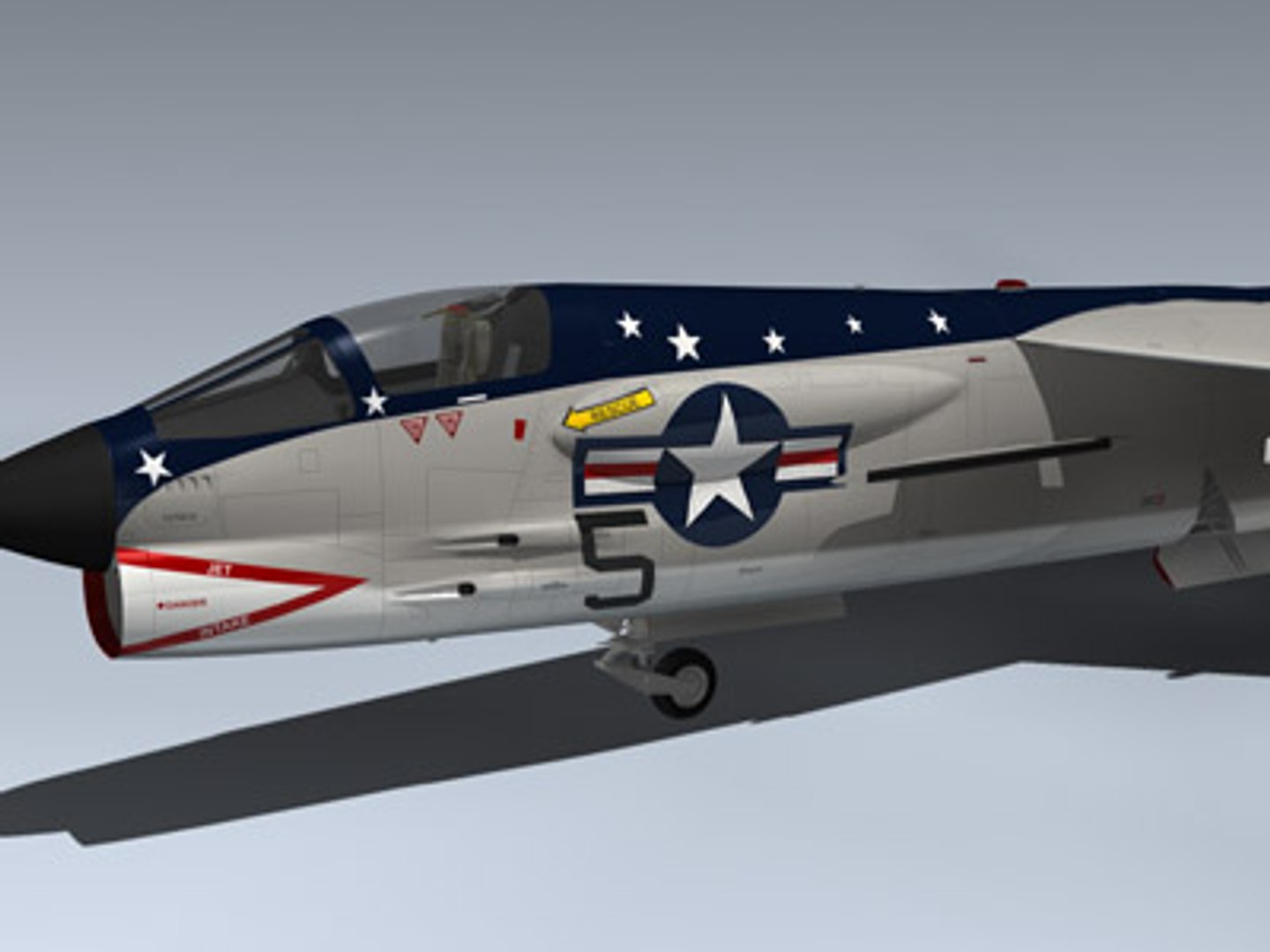 3d F-8k Crusader Vmf-321 Fighter