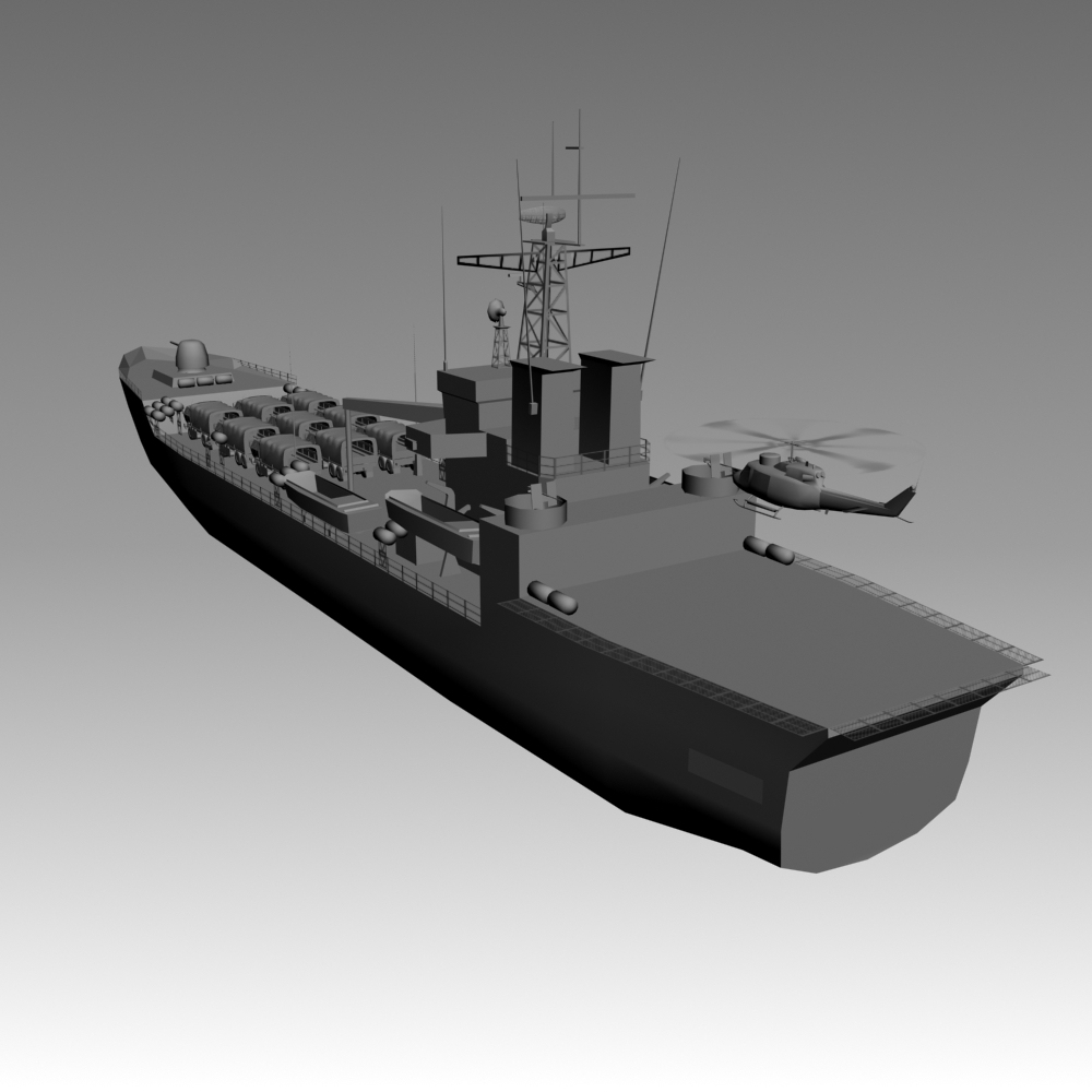 lst-uss jason class truck 3d c4d