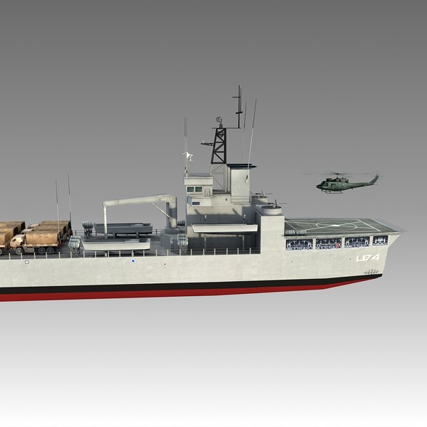 modelo 3d Clase LST-USS JASON con camión y AB-212 - TurboSquid 630889