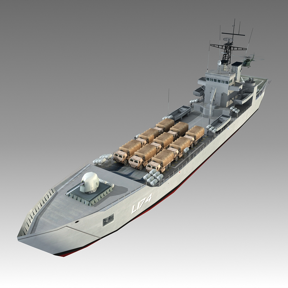 lst-uss jason class truck 3d c4d