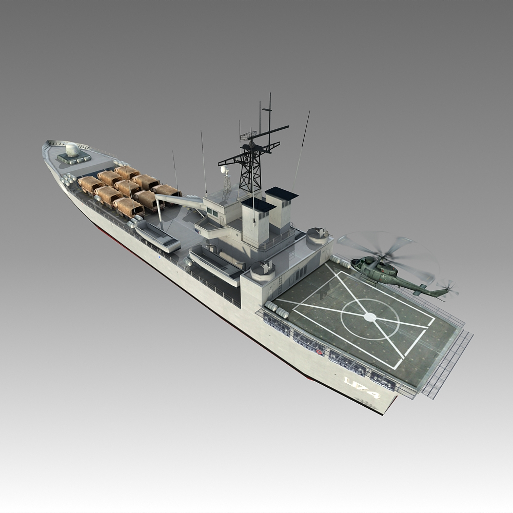 lst-uss jason class truck 3d c4d