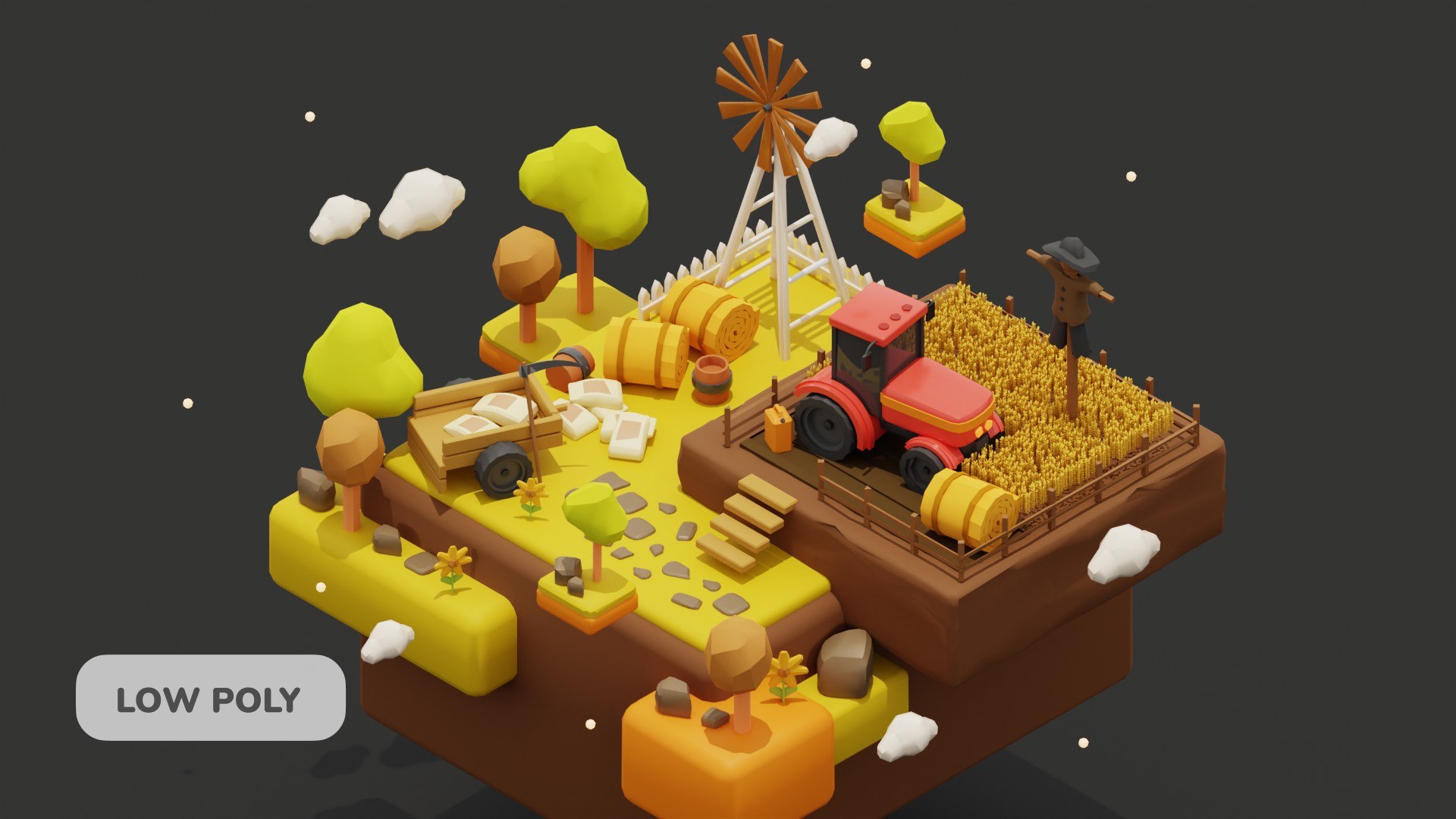 3D Stylized Wheat Field Environment Pack Low-poly 3D Model Low-poly 3D Model - TurboSquid 2009532