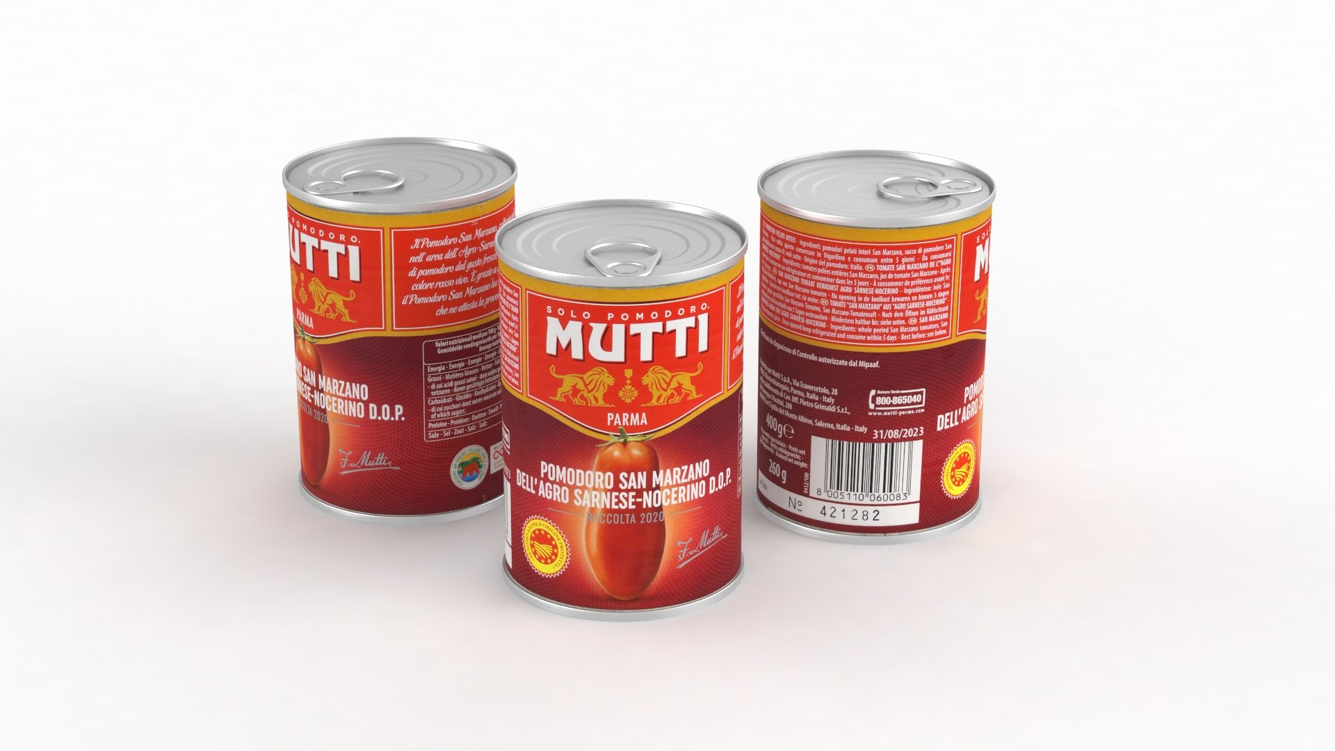 3D Food Can Mutti San Marzano Tomatoes 400g 2021 - TurboSquid 1784211