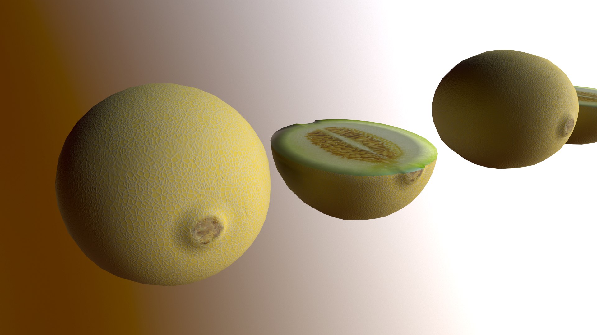 3D model melon 2 lods slice - TurboSquid 1377040