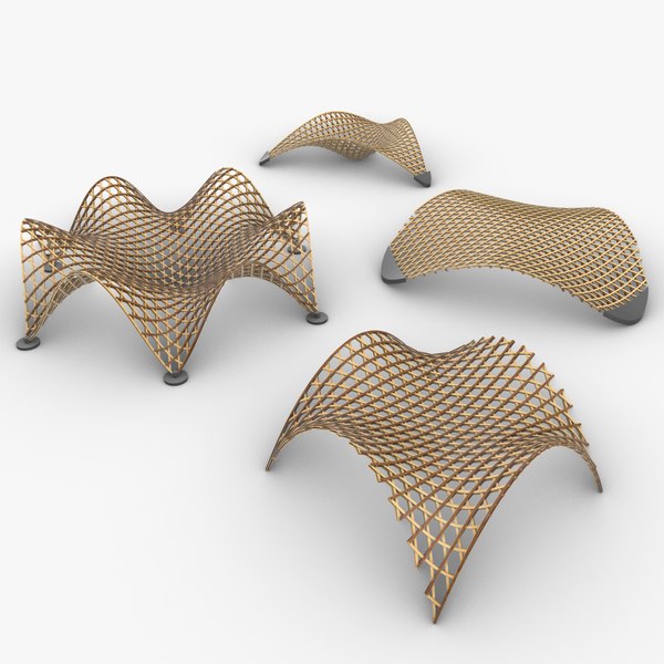 modelo 3d Conjunto de estructuras Elastic GridShell - TurboSquid 2388419