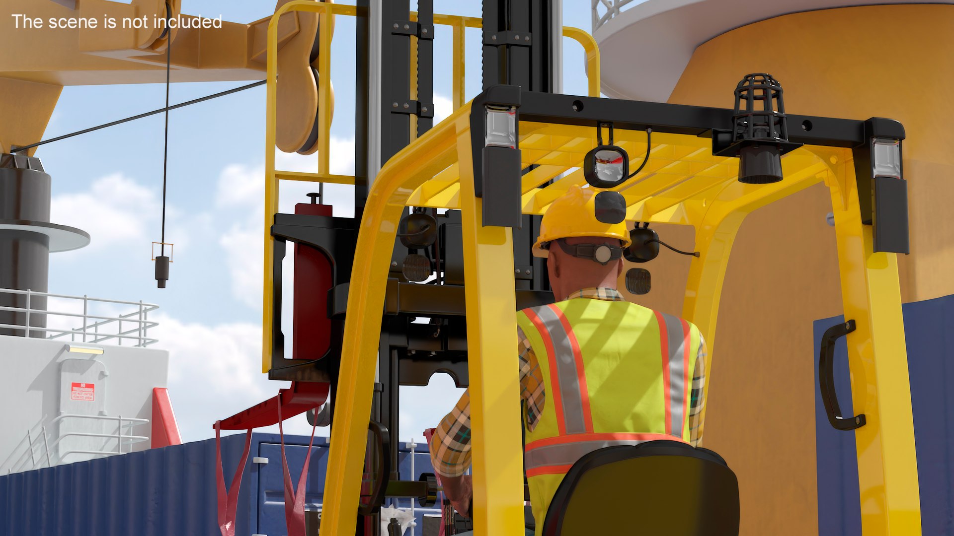 Electric Forklift With Operator And Bulk Bag 3D Model - TurboSquid 2314273